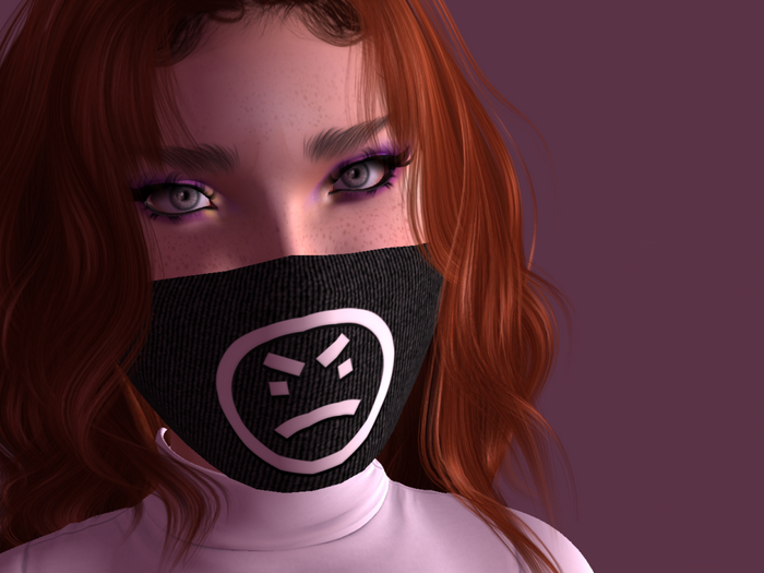 Second Life Marketplace - Barbecute - Angy Mask (Black)