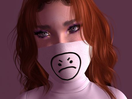 Second Life Marketplace - Barbecute - Angy Mask (White)