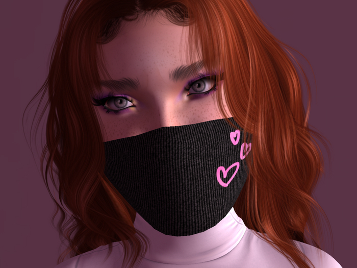 Second Life Marketplace - Barbecute - Pink Hearts Mask