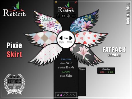 Second Life Marketplace - Pixie Skirt for REBIRTH Eden body - FATPACK
