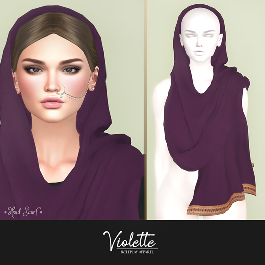 Second Life Marketplace - VIOLETTE - Long Head Scarf Purple