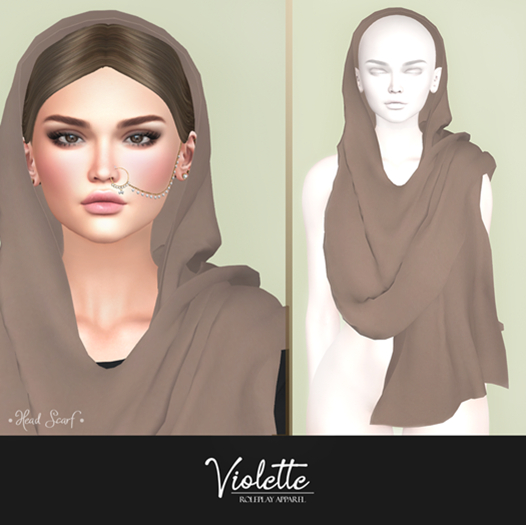 Second Life Marketplace - VIOLETTE - Long Head Scarf Beige