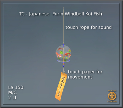 Second Life Marketplace - Japanese Furin Windbell Koi Fish
