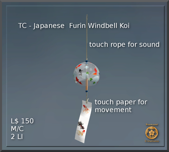 Second Life Marketplace - Japanese Furin Windbell Koi