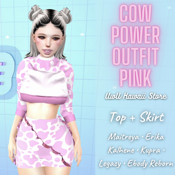 Second Life Marketplace - Cow Power Outfit Pink - UwU Kawaii Store