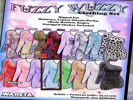 Second Life Marketplace - .WARETA. Fuzzy Wuzzy Dress - Blue (Add Me!)