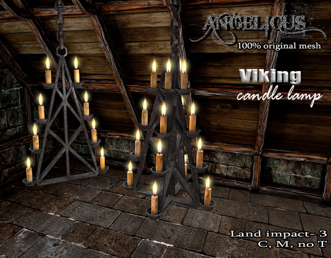 Second Life Marketplace - ::ANGELICUS:: Viking candle lamp