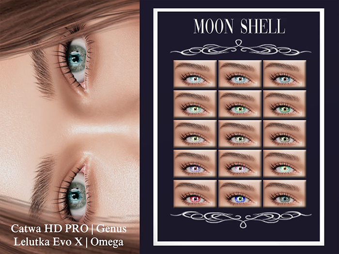 Second Life Marketplace - Moon Shell Jade Eyes Applier Catwa HD PRO ...
