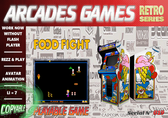 Second Life Marketplace - [019] = Food Fight = Retro Arcades Games [BOX]