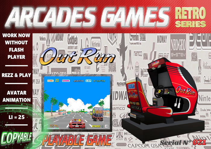 Second Life Marketplace - [021] = Out Run Cockpit = Retro Arcades Games ...