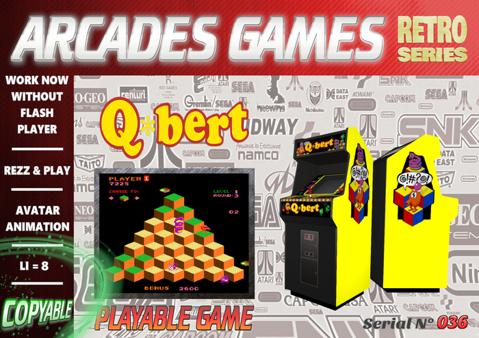 Second Life Marketplace - [036] = Q-bert = Retro Arcades Games [BOX]