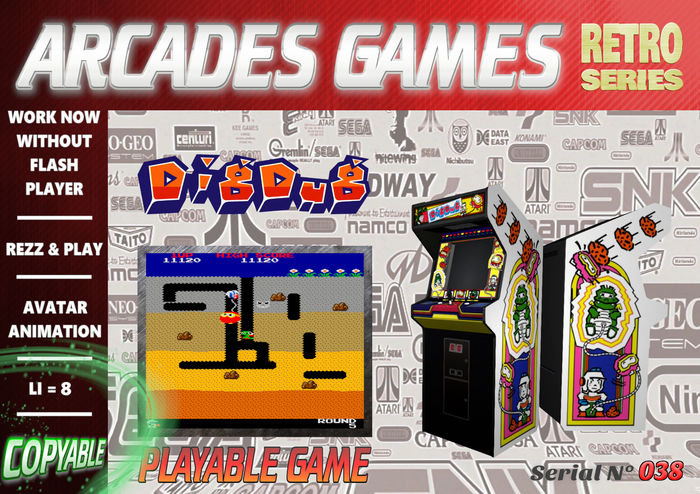 Second Life Marketplace - [038] = Dig Dug = Retro Arcades Games [BOX]