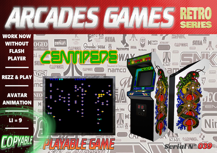 Second Life Marketplace - [039] = Centipede = Retro Arcades Games [BOX]