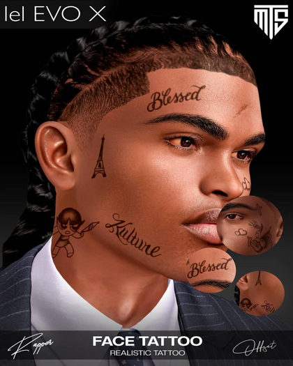 Second Life Marketplace - [MTS] - Face Tattoo // For Lelutka Evox ...