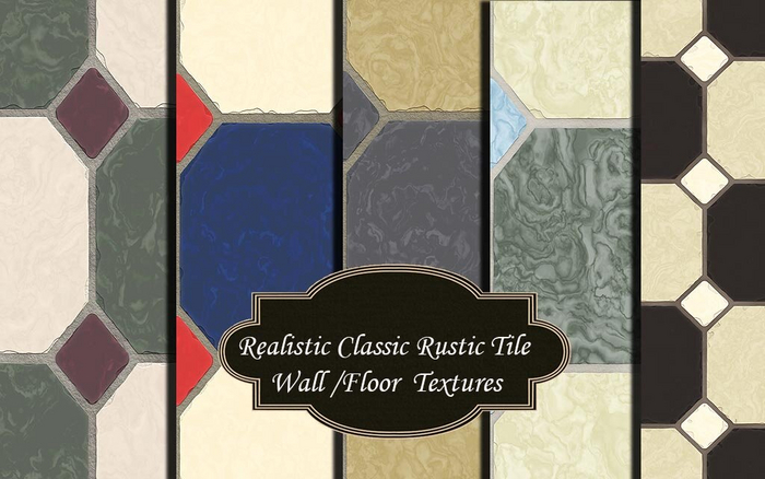 Second Life Marketplace - Realistic Classic Rustic Tile Wall/Floor ...