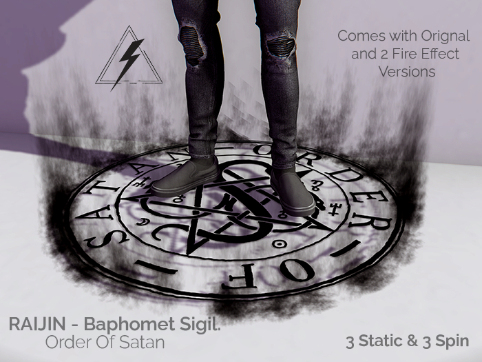 Second Life Marketplace - RAIJIN - Baphomet Sigil. Order Of Satan BLACK