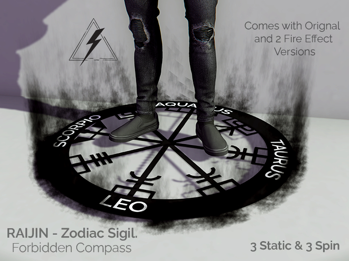 Second Life Marketplace - RAIJIN - Zodiac Sigil. Forbidden Compass BLACK