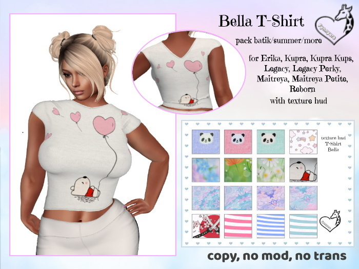 Second Life Marketplace - T-Shirt Bella pack batik, summer and more