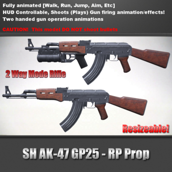 Second Life Marketplace - SH RP Prop Gun - AK-47 GP25