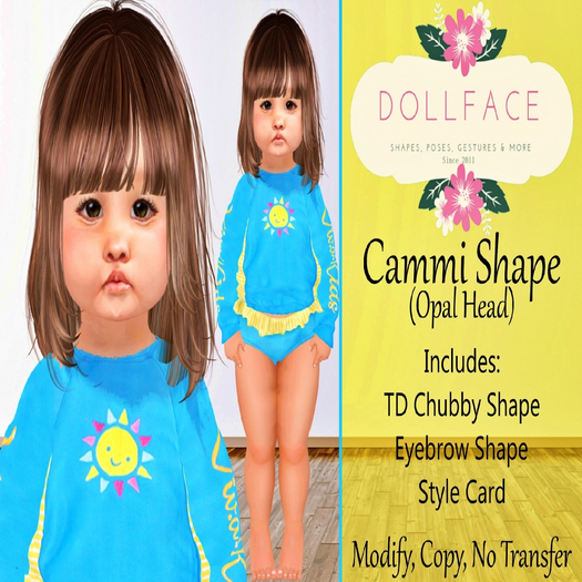 Second Life Marketplace - {.: DollFace :.} - Cammi Shape (Opal Head)