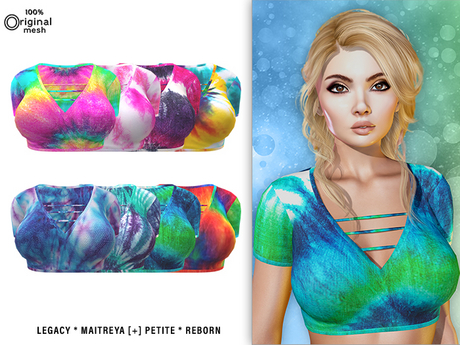 Second Life Marketplace - Vikki Crop Top {Tie Dye Pack} Clothing for ...