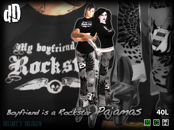Second Life Marketplace - [dD] Rockstar Boyfriend Pajamas