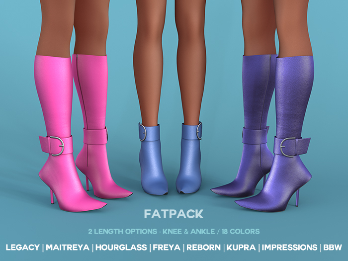 Second Life Marketplace Nt Belted Boots Fatpack