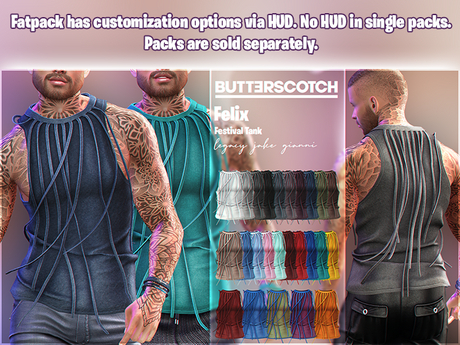 Second Life Marketplace - BUTTERSCOTCH . Felix Tank {Mardi Gras}