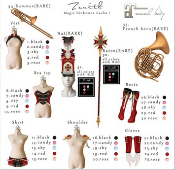 Second Life Marketplace - =Zenith=Magic Orchestra Complete Set BLACK ...
