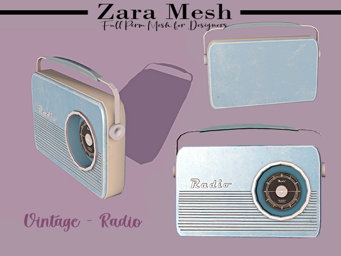 Second Life Marketplace - ZM - Vintage - Radio - FULL PERM MESH