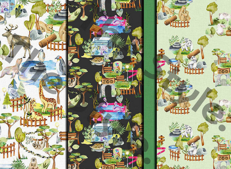 Second Life Marketplace - Animals From The Zoo Matchup Fabric texture ...