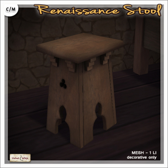Second Life Marketplace - [V/W] Renaissance Stool (BOX)