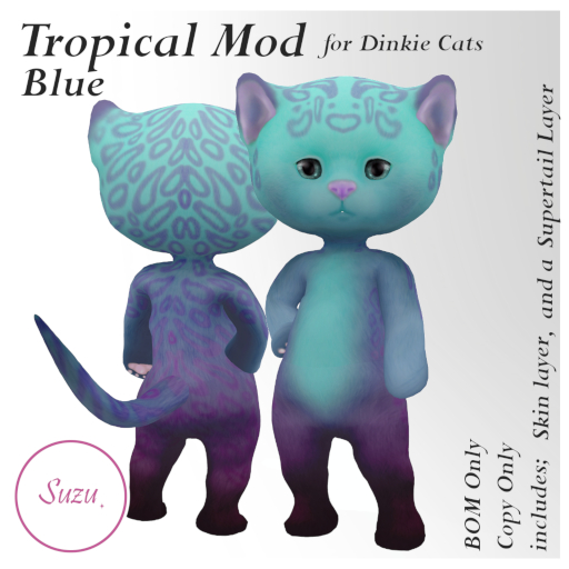 Second Life Marketplace - *SZ* Tropical Mod for Dinkie Cats / Blue /BOM