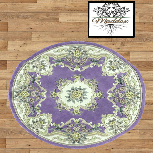 Second Life Marketplace - Maddox- Area Rug - round rug -Purple Floral