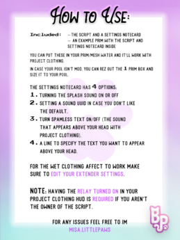 Second Life Marketplace - [Bits~Please] Water Script for Project Clothing