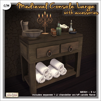 Second Life Marketplace - [V/W] Medieval Console Large with accessories ...