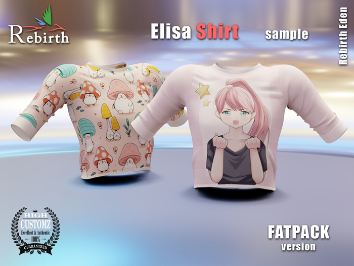 Second Life Marketplace - Elisa Shirt for REBIRTH Eden body - FATPACK