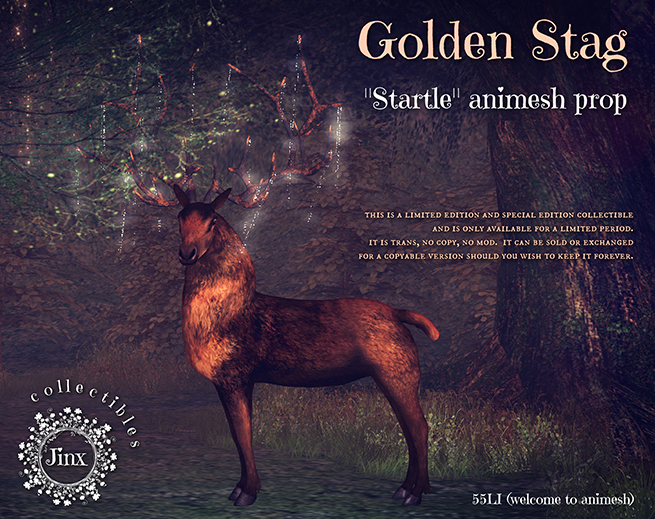 Second Life Marketplace - Jinx Collectible : Golden Stag - Startle ...