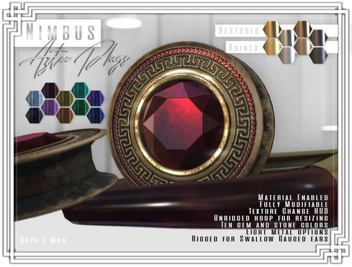 Second Life Marketplace - : N I M B U S : Aztec Plugs