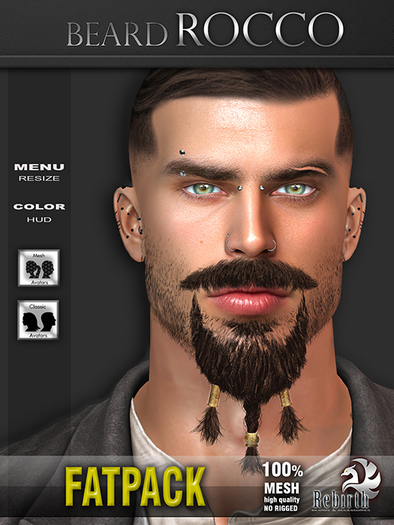 Second Life Marketplace - [//REBIRTH/]-BEARD_rocco-V.2-[FATPACK]
