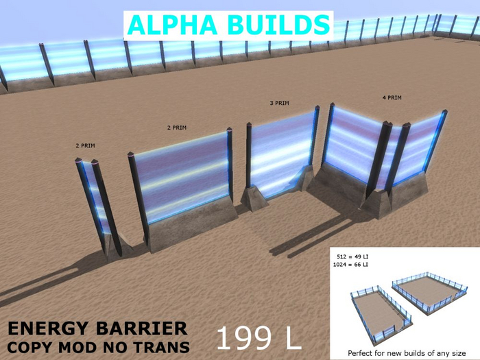 Second Life Marketplace - Alpha Builds Energy Barrier