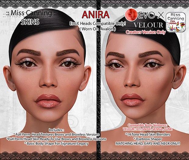 Second Life Marketplace - *:: Miss Canning :: SKINS [ ANIRA ] Lelutka ...