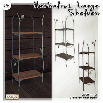 Second Life Marketplace - [V/W] Herbalist Large Shelves - Medieval ...