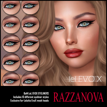 Second Life Marketplace - RazzaNova leL EvoX MakeUp - Euphoric Eyeliner ...