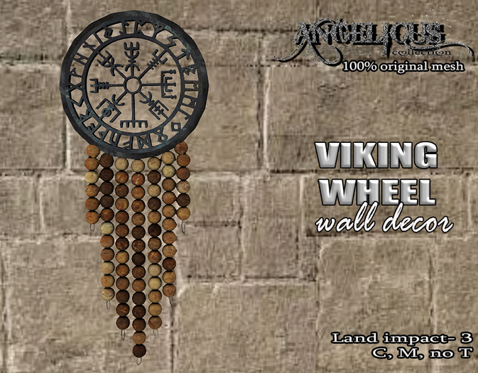 Second Life Marketplace - ::ANGELICUS:: Viking beaded wheel wall decor