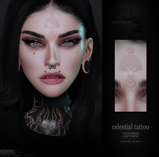 Second Life Marketplace - DEMO [ LEPUNK ] Celestial Tattoo +EVOX+ BOM ...
