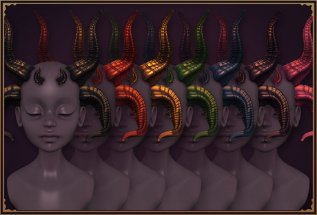 Second Life Marketplace - Random Matter - Sacaar Horns [Darks]