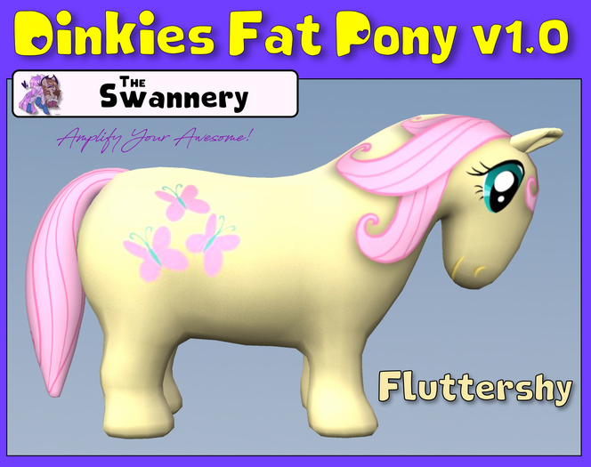 Second Life Marketplace - Dinkies Fat Pony v1.0 - Fluttershy Skin Mod