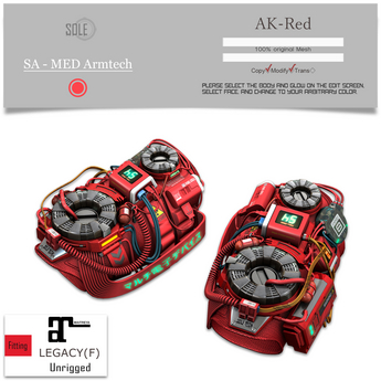 Second Life Marketplace - :::SOLE::: SA - MED Armtech (AK-Red)