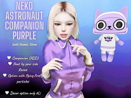 Second Life Marketplace - Neko Astronaut Companion Purple- UwU Kawaii Store